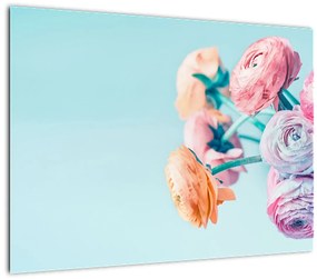 Skleněný obraz - Květiny ve váze (70x50 cm)