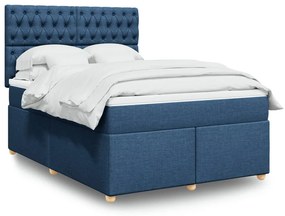 Box spring postel s matrací modrá 140x200 cm textil 3291316