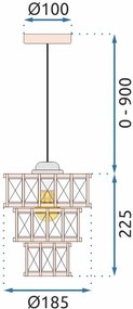 Toolight, závěsné svítidlo 1xE27 APP1104-1CP, růžové zlato, OSW-06330