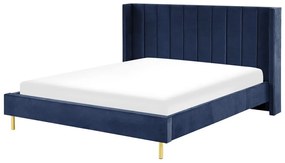 Sametová postel 180 x 200 cm modrá VILLETTE Beliani
