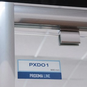Roth PROXIMA LINE PXDO1N Jednokřídlé sprchové dveře pro instalaci do niky 90 cm Profil: Lesk, Sklo: Hladké čiré