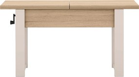 Rozkládací polohovací konferenční stolek HOGO 3v1 | 120-157x62,5-74,5x67 cm | síla horní desky 32 mm | dub sonoma/nohy kašmír