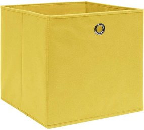 Úložné boxy 4 ks netkaná textilie 28 x 28 x 28 cm žluté 325223