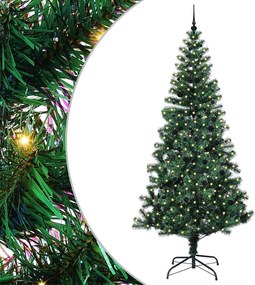 Umělý osvětlený vánoční stromeček Zelená 240 cm PVC a kov 3396789