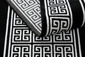 Dywany Łuszczów, Běhoun Gloss 6776 85 greek black/ivory, 80x200, černobílá, ložnice