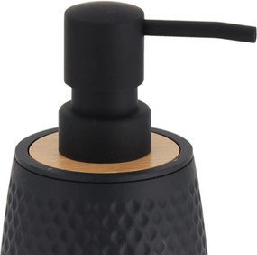 Dávkovač mýdla Tova, černá/s dřevěnými prvky, 280 ml