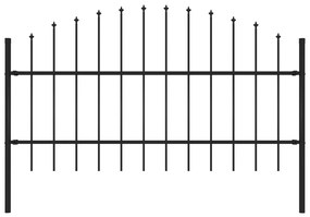 Zahradní plot s hroty ocel (0,75–1) x 1,7 m černý,  144941