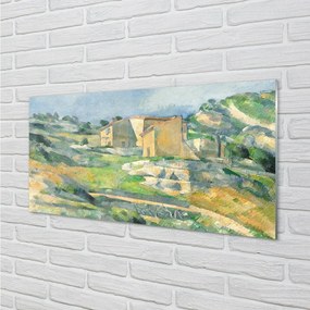 Obraz na skle Art maloval dům na kopci 100x50 cm