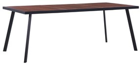 Jídelní stůl Courtney - tmavé dřevo a černý | 200x100x75 cm