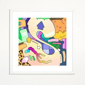 PAUSER | Mutant Syntax S Rám: Dubový, Velikost: 60 x 60 cm