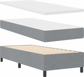 Postel s boxspringem s polštářem Světle šedá 200 x 80 cm textil 3341672