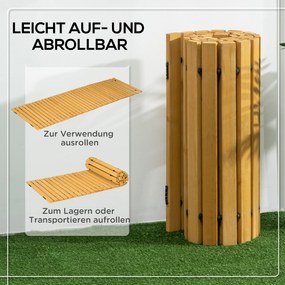 Rozkládací zahradní chodník 185 x 60 cm, rozkládací dřevěný chodník, chodník z jedlového dřeva pro zahradu, terasu, pláž