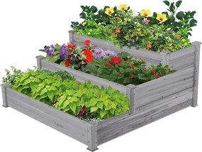 Vyvýšený záhon Yaheetech – šedá, 120 cm (délka) × 120 cm (šířka) × 56 cm (výška) (257320264207)