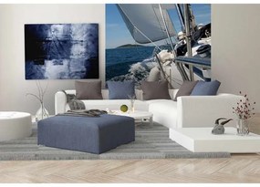 DIMEX | Vliesová fototapeta na zeď Plachtění MS-3-0192 | 225 x 250 cm | modrá, bílá, šedá
