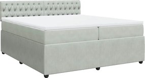 Box spring postel s matrací světle šedá 200x200 cm samet 3290136