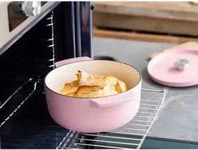 KitchenAid Litinový kastrol s poklicí růžová 22 cm / 3,3 l / litina /