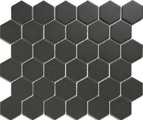 The Mosaic Factory Keramická mozaika černá Mozaika HEX 5 Black 5,1x5,9 (28,1x32,5) cm - LOH1017