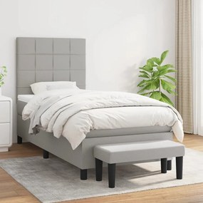 vidaXL Box spring postel s matrací 90x200 cm textil [3136565] Barva: světle šedá