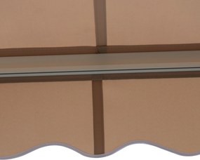 Outsunny Kloubová Markýza S Nastavitelným Upínáním 3,95 x 3m S Otočným Kličkou, Balkónová Markýza, Béžová