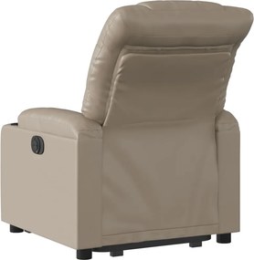 Elektrické zvedací polohovací křeslo cappuccino umělá kůže 3206619
