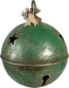 Veliká kovová zelená dekorace rolnička - Ø 41*51 cm