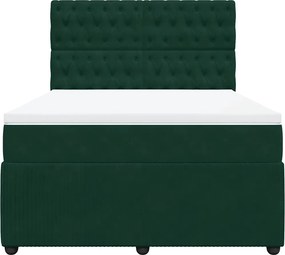 Box spring postel s matrací tmavě zelená 160x200 cm samet 3292391