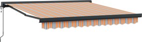 Stahovací markýza Vícebarevný 350 x 250 cm Textil a kov 3330300