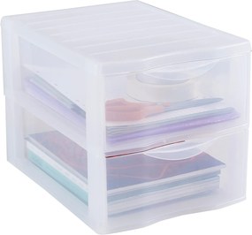 SUNDIS Úložný box se 2 zásuvkami, transparentní, ORGAMIX A4