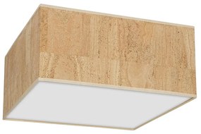 Stropní svítidlo Cork Square, 1x korkové stínítko, (bílé plexisklo), (40cm)
