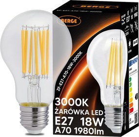 BERGE SADA 6x LED žárovka E27 18W 1980lm 3000K - teplá bílá