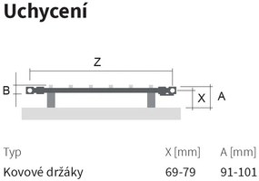 Isan Flexi s háčky 1735 x 600 mm koupelnový radiátor bílý