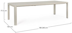 BIZZOTTO Rozkládací zahradní stůl KIPLIN 180/240x100 cm světlý