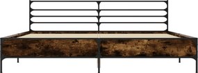 Rám postele kouřový dub 180 x 200 cm kompozitní dřevo a kov 3280059