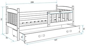 Postel Kuba 90x200 bílá