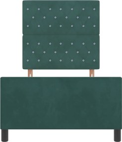 Postel s boxspringem s čelo Tmavě zelená 90 x 190 cm samet 3344846
