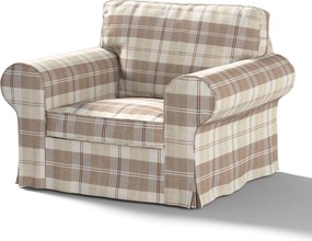 Potah na křeslo IKEA Ektorp barva béžová látka pletený vzor, vzorované