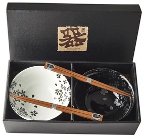 Made in Japan (MIJ) Set Misek Silver Sakura 2 x 400 ml s hůlkami