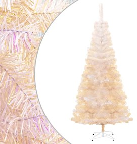 344636 vidaXL Umělý vánoční stromek s duhovým jehličím bílý 210 cm PVC