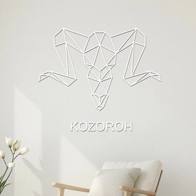 dřevo života Dřevěná samolepka na zeď znamení KOZOROH Zvolte rozměr (cm): 80x70, Zvolte barvu dekoru: Bílá