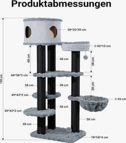 Škrabadlo pro kočky fudajo – 190 cm (66002)