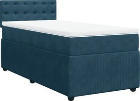 Box spring postel s matrací modrá 80 x 200 cm samet 3287606