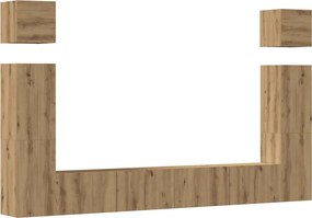 Sada 6 kusů nástěnné TV skříňka dub artisan kompozitní dřevo 3329142