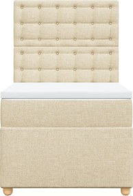 Box spring postel s matrací krémová 90x190 cm textil 3293454