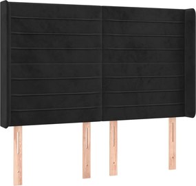 Box spring postel s matrací a LED černá 140x190 cm samet 3139621