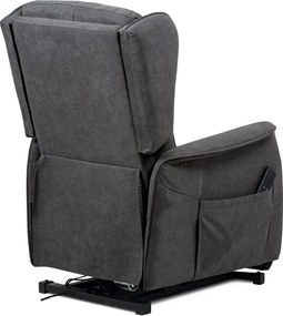 Polohovací křeslo, elektrické kabelové ovládání, šedá, látka, TV-1190 GREY2