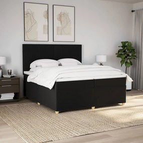 Box spring postel s matrací černá 200x200 cm textil 3291389