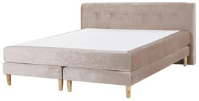 Sametová kontinentální postel 160 x 200 cm béžová MARQUISE Beliani