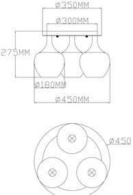 Globo 15548-3DK - Přisazený lustr MAXY 3xE27/40W/230V antracit