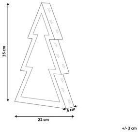 Vánoční stromek z topolového dřeva s LED světly 35 cm JUVA Beliani