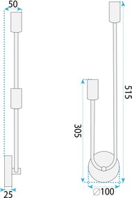 Toolight, nástěnné svítidlo 2xE14, APP1148-2W, zlatá lesklá, OSW-14011